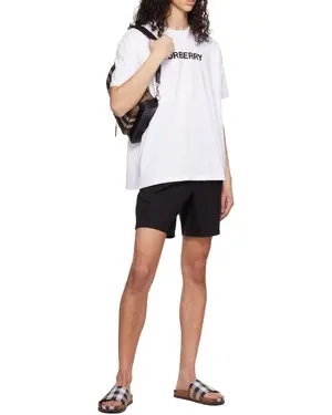 Burberry Logo Printed Crewneck T-shirt - White