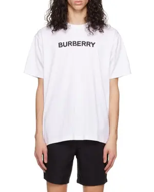 Burberry Logo Printed Crewneck T-shirt - White