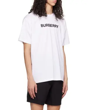 Burberry Logo Printed Crewneck T-shirt - White