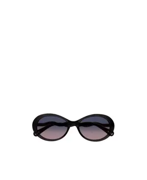 Chloé Oval Frame Sunglasses - Black