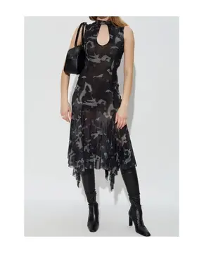 MISBHV Printed Sheer Dress - Black
