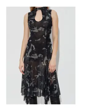 MISBHV Printed Sheer Dress - Black