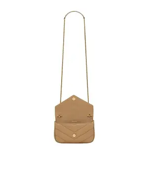 Saint Laurent Loulou Logo Plaque Mini Shoulder Bag - Brown