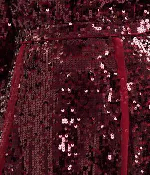 Erdem Frayed Sequined Crepe De Chine Midi Skirt