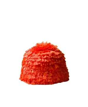 Prada Raffia-effect Bucket Hat - Orange