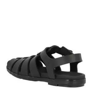 Prada Logo Plaque Round-toe Sandals