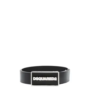 Dsquared2 Logo Plaque Buckle Belt - Black
