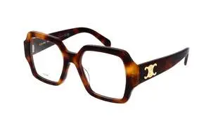 Celine Triomphe Tortoiseshell-effect Square-frame Eyeglasses - Black