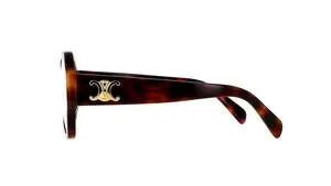Celine Triomphe Tortoiseshell-effect Square-frame Eyeglasses - Black
