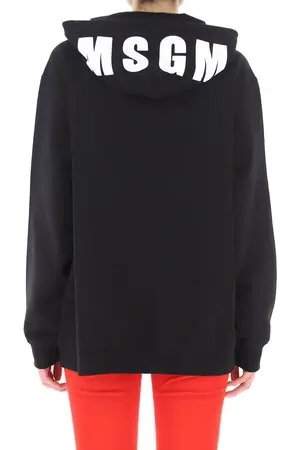 MSGM Logo Hooded Sweater - Black