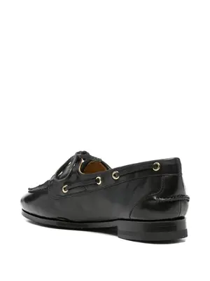 Bally Black Leather Lace-up Loafers - Black/black