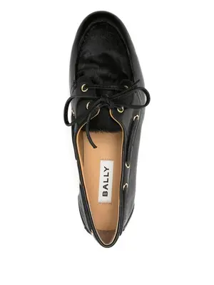 Bally Black Leather Lace-up Loafers - Black/black