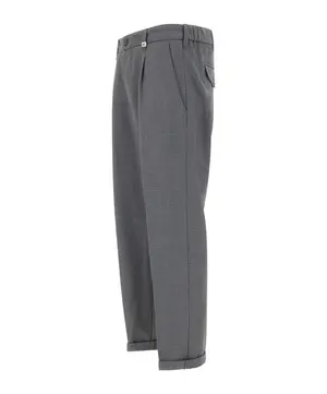 MYTHS Ares Slim-fit Pants With Buttoned Flap Pockets - Grey