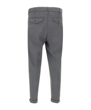 MYTHS Ares Slim-fit Pants With Buttoned Flap Pockets - Grey