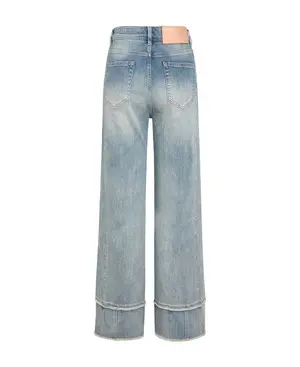 LIUREGALI Wide-leg Jeans With Frayed Cuffs