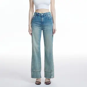 LIUREGALI Wide-leg Jeans With Frayed Cuffs