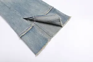 LIUREGALI Wide-leg Jeans With Frayed Cuffs