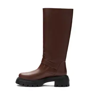 STUART WEITZMAN Thick-heeled Boots" Knee-high Buckled Lug Sole Boots