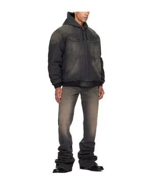 EGONLAB Hooded Denim Jacket - Black