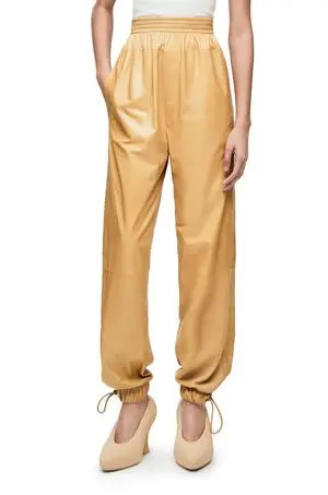 Loewe Elasticated Trousers In Papery Nappa - Yellow