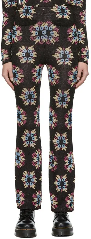 Rabanne Jacquard Bell Bottoms - Black