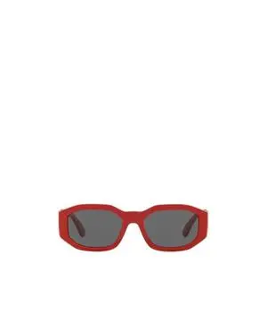 Versace Irregular Square Sunglasses With Logo Detail - Gray