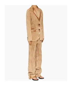 Miu Miu Embroidered Logo Denim Blazer