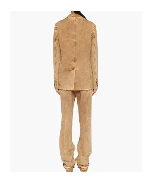 Miu Miu Embroidered Logo Denim Blazer