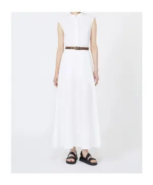 Max Mara Gesto Sleeveless Midi Dress - Optical White