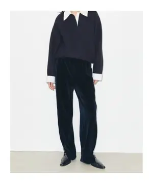 Tory Burch Velour Sweatpant With Zippered Ankle Closures