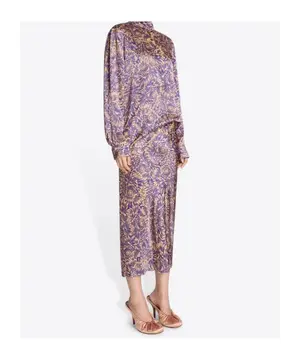Dries Van Noten Printed Silk Midi Skirt