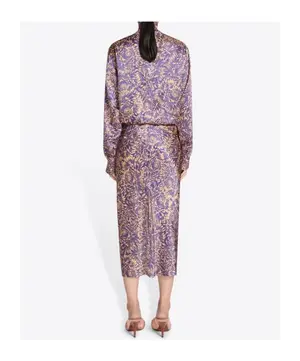 Dries Van Noten Printed Silk Midi Skirt