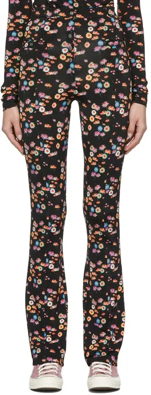Rabanne Floral Print High-waist Trousers