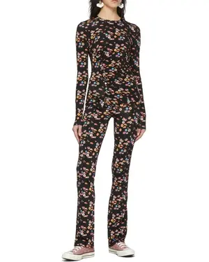 Rabanne Floral Print High-waist Trousers