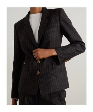 BLAZÉ MILANO Akira Pinstriped Wool And Cashmere-blend Blazer