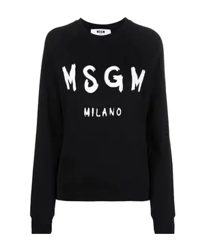 MSGM Logo Detail Sweatshirt - Black