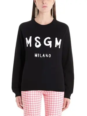 MSGM Logo Detail Sweatshirt - Black