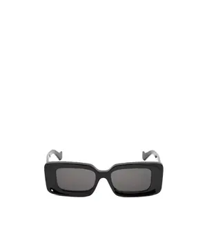 Loewe Rectangular Frame Sunglasses With Temple Logo - Black