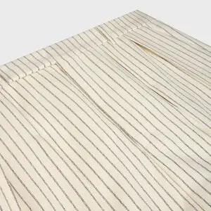 Celine Striped Wool Gabardine High Waist Straight Leg Pants - Vanilla/black