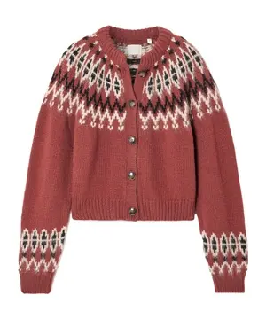 DÔEN DOEN Long Sleeve Fair Isle Cardigan