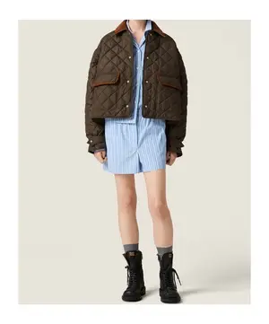 Miu Miu Quilted Technical Pongé Blouson Jacket