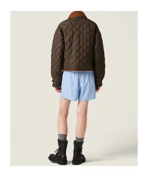 Miu Miu Quilted Technical Pongé Blouson Jacket