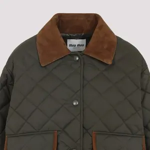 Miu Miu Quilted Technical Pongé Blouson Jacket