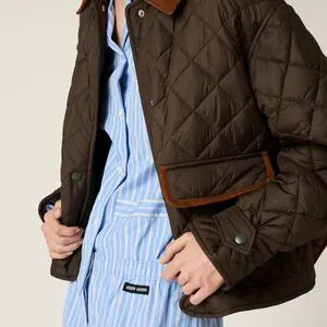 Miu Miu Quilted Technical Pongé Blouson Jacket