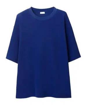 Burberry Ekd-motif Crewneck Towelling T-shirt - Blue