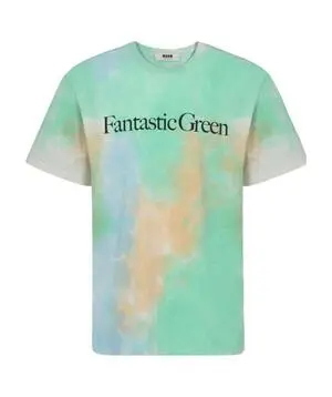 MSGM Tie-dyed Crewneck T-shirt - Green
