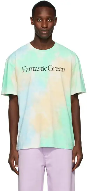 MSGM Tie-dyed Crewneck T-shirt - Green