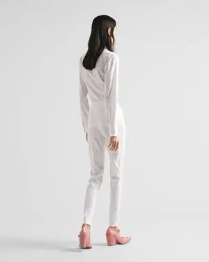 Prada Logo Detailed High-waist Straight Leg Pants
