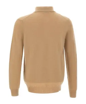 KANGRA High Neck Zip Knitwear - Beige
