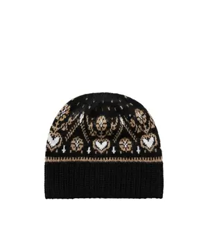 Khaite Fair Isle Cashmere Beanie - Black